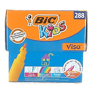 BIC Kids Visa Felt Pens - Assorted Colours, Classpack of 288