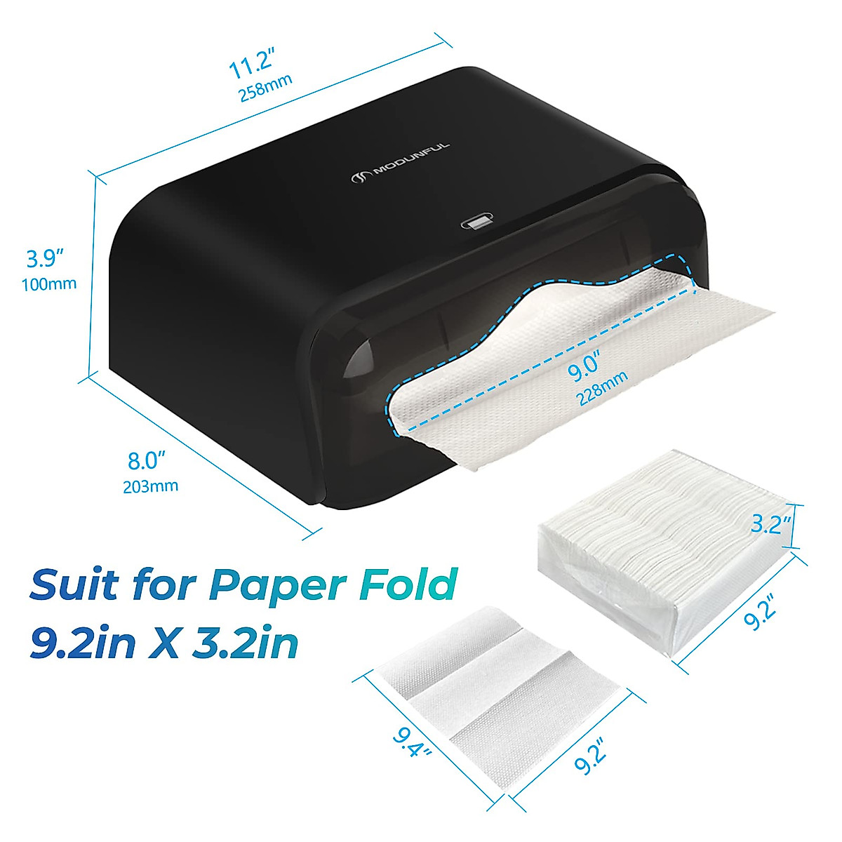 𝐏𝐚𝐩𝐞𝐫 𝐓𝐨𝐰𝐞𝐥 𝐃𝐢𝐬𝐩𝐞𝐧𝐬𝐞𝐫, Multifold/Trifold/c Fold Paper Towel Dispenser, Bathroom Hand Paper Towels Dispensers, No-Hole Installation Paper Towel Dispenser Wall Mount