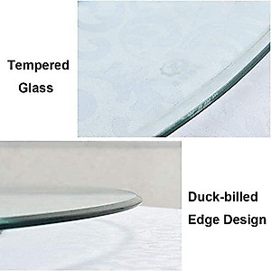 MANG Large Tempered Glass Lazy Susan Round Rotating Turntable Tray Kitchen Dining Table Serving Plate For Family/Birthday Parties, Chinese Restaurant