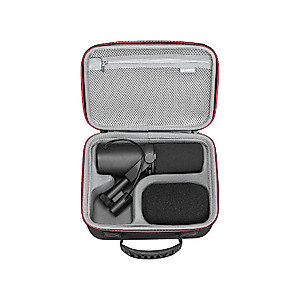 RLSOCO Case for Shure SM7B Dynamic Vocal Microphone & Shure MV7+ / MV7X / MV7 Podcast Dynamic Microphone (Black)