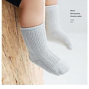 Adeimoo Newborn Cotton Socks Unisex Baby Solid color Sock Ankle Socks for Boy Girls Infant Toddlers 0-6 Months