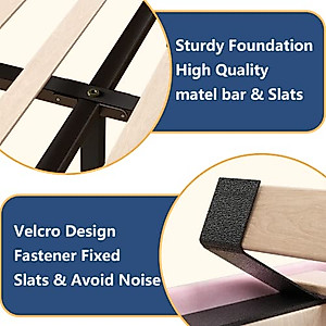 Lijimei Fabric Upholstered Twin Platform Bed Frame,Modern Upholstered Platform Bed with Headboard, Heavy Duty Bed Frame with Wood Slat Support, No Box Spring Required, Easy Assembly,Pink