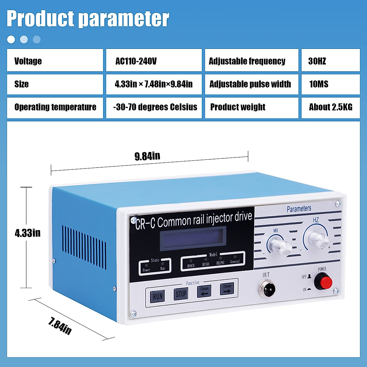 CR-C Common Rail Injector Tester Common Rail Injector Testing Machine Diesel Injector Drive Fuel Repair Tool (Standard)