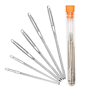 Hekisn Large-Eye Blunt Needles, 6 Piece Pro Quality Stainless Steel Yarn Knitting Needles, Sewing Needles, Crafting Knitting Weaving Stringing Needles (6 Pieces)