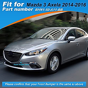 Front Bumper Tow Hook Cover Towing Eye Cap Fit for Mazda 3 Axela 2014 2015 2016 BHN1-50-A11-BB BHN150A11BB (Red, Left Driver Side) Xinpinsai