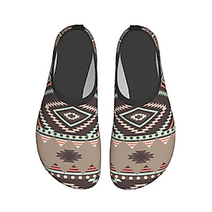 American Native Pattern Water Shoes for Men Women Aqua Socks Barefoot Quick-Dry Beach Swimming Shoes for Yoga Pool Exercise Swim Surf