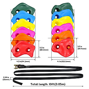 Perantlb Rock Climbing Holds Set Ninja Tree Climbing Holds for Kids Climber, Tree Climbing kit with 6 Ratchet Straps for Outdoor-Ninja Tree Climber, Play Set Climber Attachments with Carry Bag…