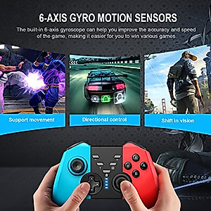 Switch Controllers,Switch Pro Controller Wireless for Switch/Switch Lite/Switch OLED/PC,Pro Controller Switch with Wake up,6-axis Gyro,Turbo,Dual Vibration,Screenshot,Wireless Switch Gaming Controller