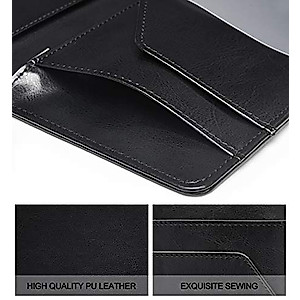 Server Books for Waitress - Leather Waiter Book Server Wallet with Zipper Pocket, Cute Waitress Book&Waitstaff Organizer with Money Pocket Fit Server Apron（Classic Black）