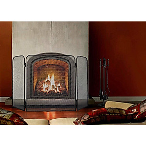 Fire Beauty 3-Panel Metal Fireplace Screen for Fireplace Fire Spark Guard Grate for Living Room Home Decor (32" x 52")