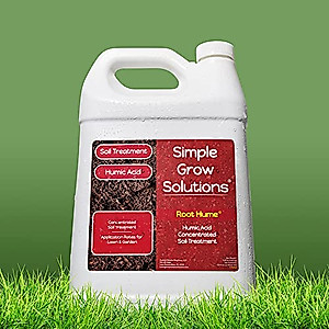 Simple Lawn Solutions Root Hume- Simple Grow Solutions - Concentrated Humic Acid - Liquid Carbon - Simple Grow Solutions- Natural Lawn & Garden Treatment - Plant Food Enhancer- Turf Grass Soil Conditioner (1 Gallon)
