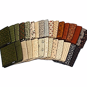 10 Fat Quarters - American Civil War Fat Quarter Bundle 1800's Historical Reproduction Quality Quilters Cotton Fabrics FQs M22801c