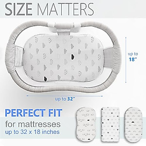 VOLHA&CO Bassinet Fitted Sheets for Halo Bassinest Swivel Sleeper - 100% Cotton Jersey Knit 3-Pack