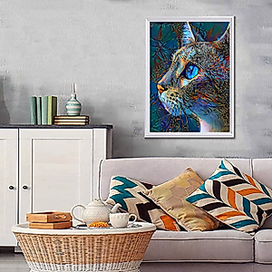 Cat Diamond Painting, 5D Diamond Painting Kits for Adults, 12.0x16.0 inch Animal Diamond Painting Kits, DIY Diamond Art Kits for Beginners, Very Suitable for Home Wall Decor