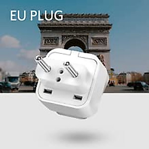BESTEK Universal Travel Adapter, Worldwide Plug Adapter 110-220V to 110V Voltage Converter 250W with 6A 4-Port USB Charging 3 AC Sockets and EU/UK/AU/US/India International Outlet Adapter