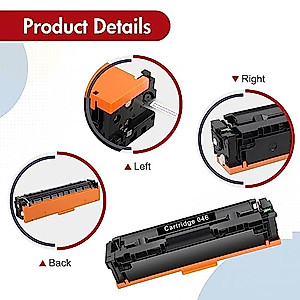 046 046H MF733Cdw 4-Color Toner Cartridge Set Replacement for Canon 046 046H Toner Cartridge for Canon Color imageCLASS MF733Cdw MF731Cdw MF735Cdw LBP654Cdw Printer