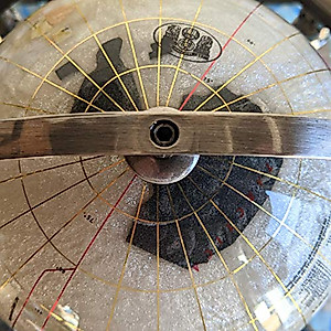 Unique Art 10-Inch Tall Pearl Swirl Ocean Gemstone World Globe with 4 Leg Silver Stand,white