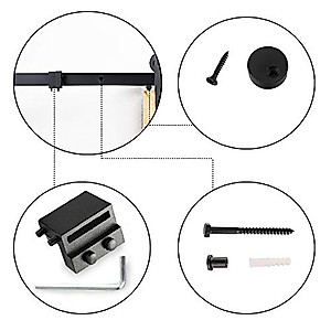 YIGOLD 10ft Double Barn Door Hardware Kit, for 30" Wide Doors Panel Antique Style, Sliding Smoothly Quietly, Factory Outlet Upgraded Version Quality Carbon Steel (4 J Shape Hanger)