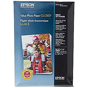 Epson Value Photo Paper Glossy, 4"x6", 50 Sheets (S400033)
