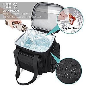 Gafetrey Lunch Box For Men Lunch Bag Women Large Tactical Lunch Cooler Tote Pail,Reusable Insulated Waterproof Adult Driver Worker Fit on Beach Picnic Travel Working Office Gift Outdoor Black