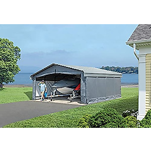 Arrow Carports Enclosure Kit for Galvanized Steel Carport, Fabric Carport Wall Panels, 20' x 20' x 7'