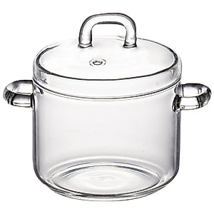 Hemoton Clear Glass Saucepan with Cover 350ML Glass Pot for Cooking Simmer Pot Heat-Resistant Borosilicate Glass Stovetop Pot Glass for Pasta Noodle, Soup, Milk,Tea
