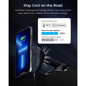 iOttie Velox Pro MagSafe Compatible Dash & Windshield Car Mount with Wireless Charging & CryoFlow™ Cooling System. Compatible with MagSafe iPhones Including iPhone 12/13/14/15 (Car Charger Included)