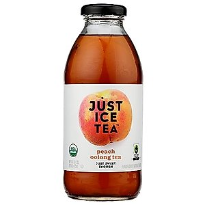 Eat The Change Just Ice Tea Organic Peach Oolong Tea, Kosher, 16 Fluid Ounces (Pack Of 12)