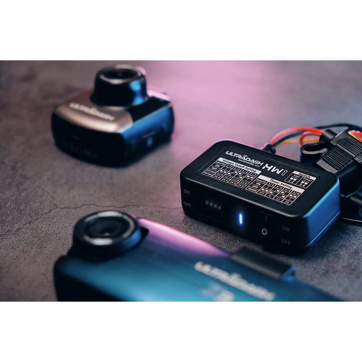 Hardwire Kit UltraDash HW1-A Single I-Shape Cable, Low-Voltage Power Protection & Timer Function, Mini USB Connector Acc & Permanent for Dash Cam Including ATM Mini Micro2 ATO/C LP-Mini Fuse Type