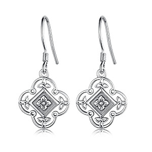 Celtic Knot Drop Earrings 925 Sterling Silver Irish Knot Vintage Dangle Earrings Celtic Knot Jewelry Gift for Women