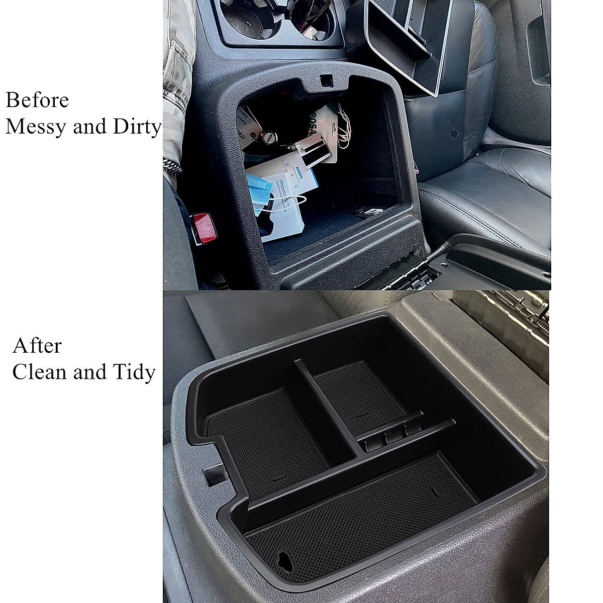 EVTIME fit for Center Console Organizer Tray 2007-2014 GMC Sierra Chevy Silverado Tahoe Yukon Suburban - GM Vehicles Accessories Replaces 19166288