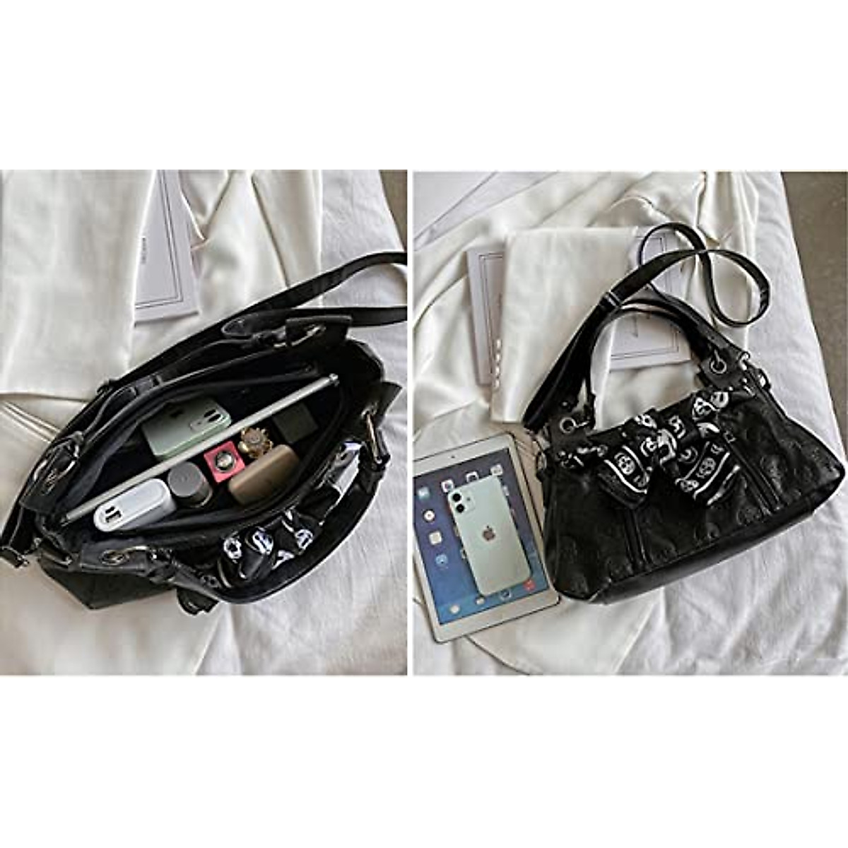 Skull Tote Purse Handbag Shoulder Bag Crossbody Hobos (Black 1)