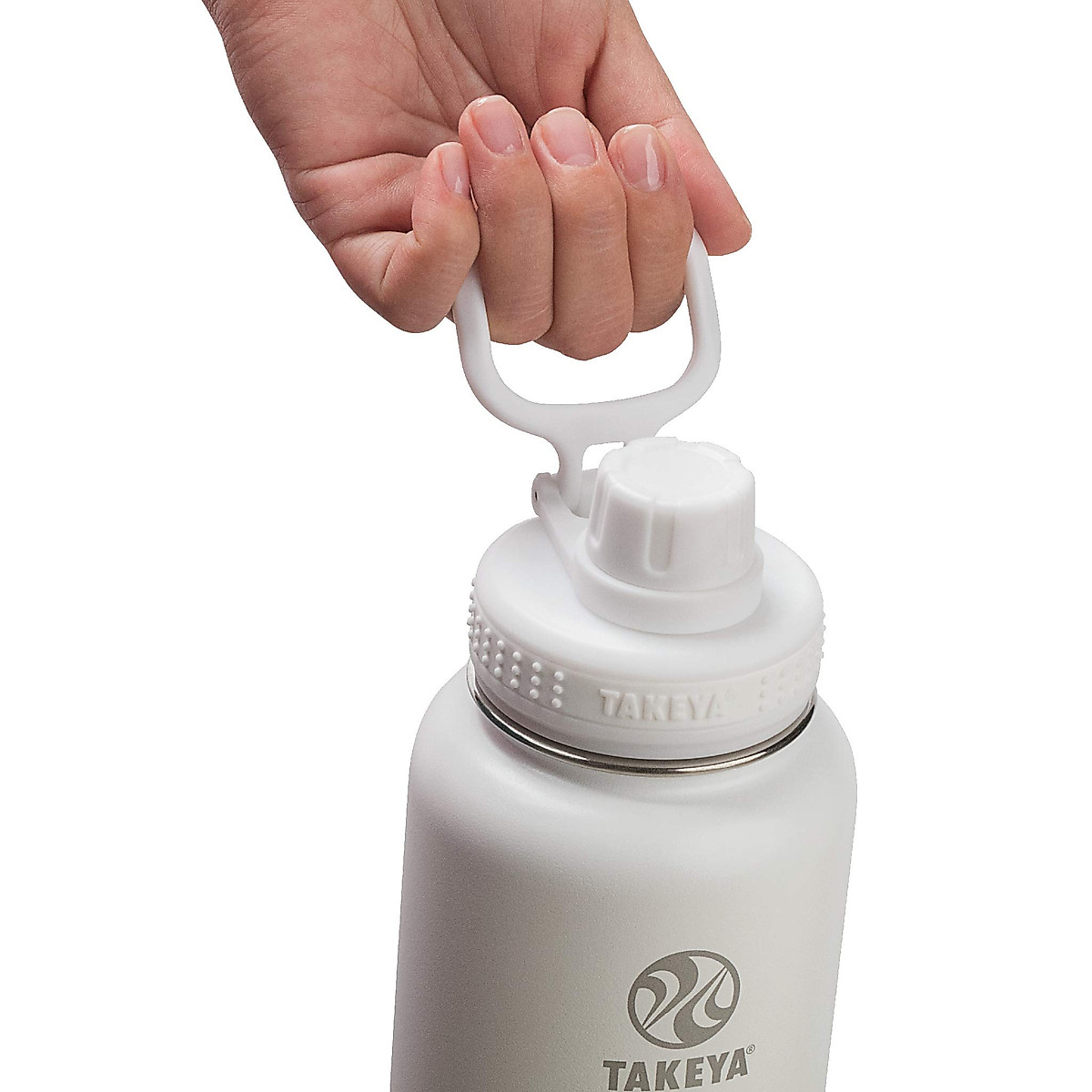 Takeya Actives Insulated Stainless Steel Water Bottle with Spout Lid, 18 Ounce, Arctic