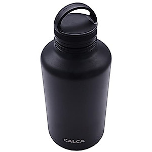 MELDIKISO 64oz Stainless Steel Water Bottle with Wide Mouth Lid, Black Large Drinking Cup, Double Wall Vacuum Insulated