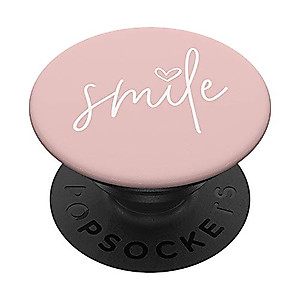 Smile Positive Inspirational Quote - Light Pastel Pink PopSockets PopGrip: Swappable Grip for Phones & Tablets