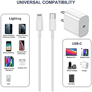 for iPhone14 13Fast Charger, Usbc Apple 20w Power Adapter Cube Fast Charging Block,USB-C Wall Plug Box+【Apple MFI Certified】 USB C Lightning Cable Cord 10ft for iPhone14/13 Pro/12 Mini/12 Pro Max/11