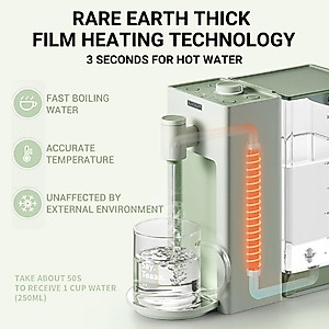 BUYDEEM S9013 Instant Hot Water Dispenser, Countertop Water Boiler & Warmer for Tea, Coffee and Baby Formula, Adjustable 8 Temperatures & 5 Water Outputs, 3L Water Tank(102oz), Green