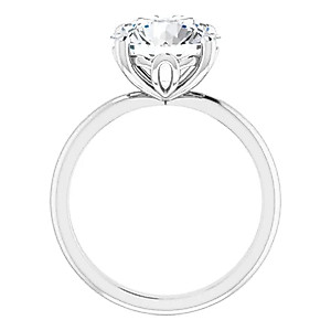 10K Solid White Gold Handmade Engagement Rings, 4 CT Round Cut Moissanite Diamond Solitaire Wedding/Bridal Rings for Women/Her, Minimalist Anniversary Ring Gifts (5)