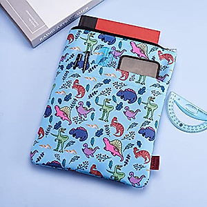 Book Sleeve Cute Dinosaur Book Covers for Paperbacks,Washable Fabric, Book Sleeves with Zipper, Medium 11 Inch X 8.7 Inch Dinosaur Gifts for Book Lover