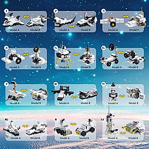 PREPOP Space Shuttle Building Toys for Kids - 25 in 1 Airplane Set for 6-12 yr Boys, Plane and Discovery Space Station Models Kits, Birthday Gifts for Age 6 7 8 9 10 11 12 Year Old 586PCS