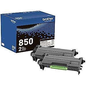Brother Genuine High-Yield Black Toner Cartridge Twin Pack TN850 2PK, Model: TN8502PK