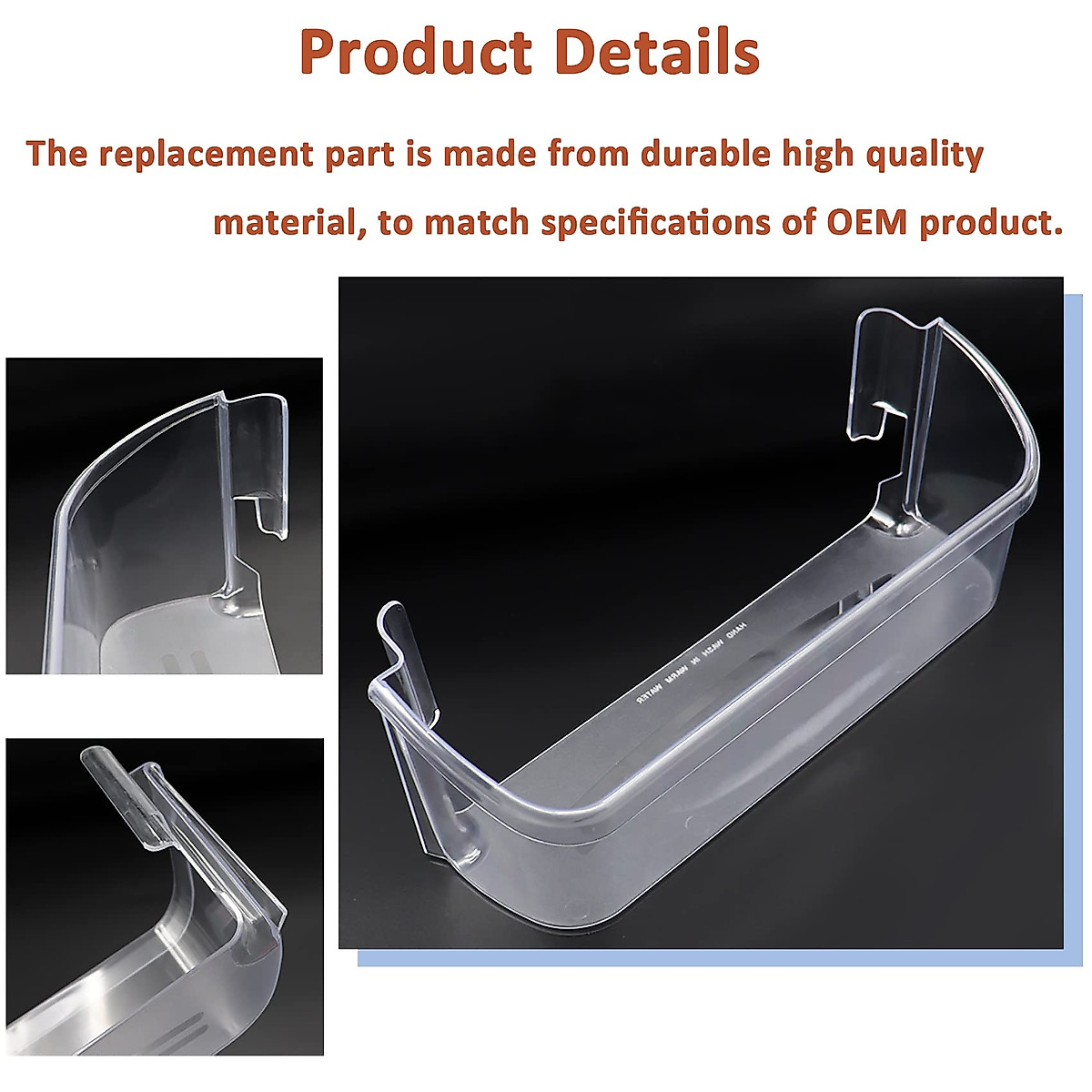 240323002 Refrigerator Door Bin Shelf Compatible with Frigidaire or Electrolux, Bottom Shelves, Clear, Replaces PS429725, AH429725, AP2115742，Single