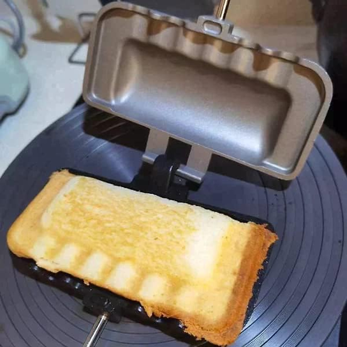 Double-Sided Sandwich Baking Pan, Double Sided Frying Pan, Grilled Cheese Maker Nonstick Sandwich Maker Flip Grill Pan for Breakfast Pancakes, Omelets, Frittatas, and Toast