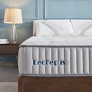 King Mattress,Lechepus 10 Inch Premium Hybrid Foam Mattresses in a Box,Pocket Innersprings with Memory Foam for Motion Isolation,Breathable Soft Cover Mattress Medium Firm,10-Years Support