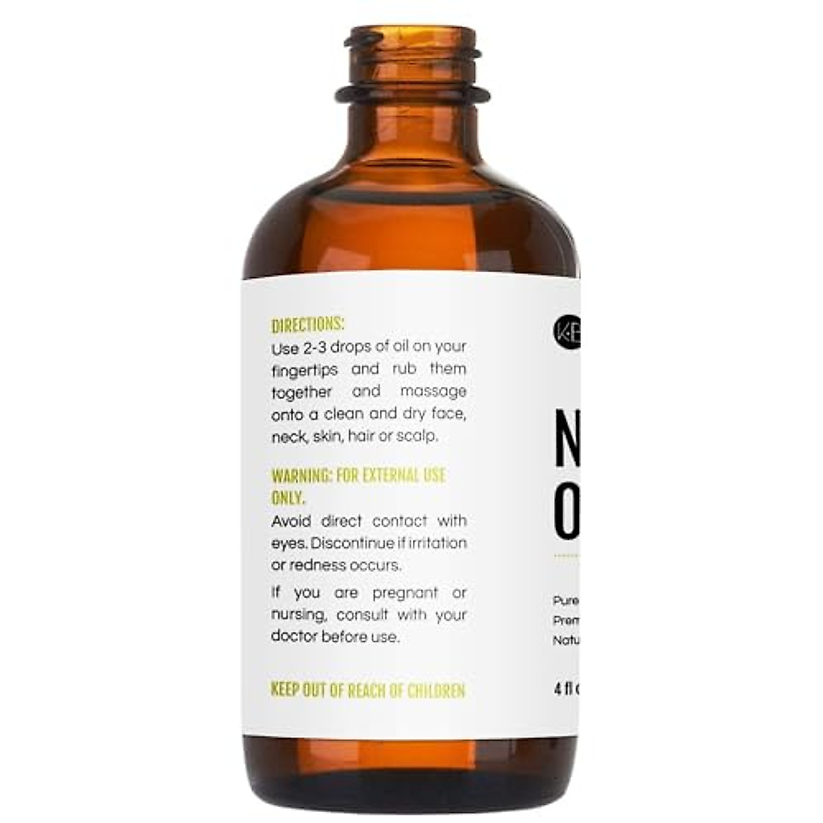 Kate Blanc Cosmetics Neem Oil for Skin, Hair & Face. Safe for Dog, Plants, Scalp & Hair Growth (4oz, Organic, Cold Pressed, Concentrate)