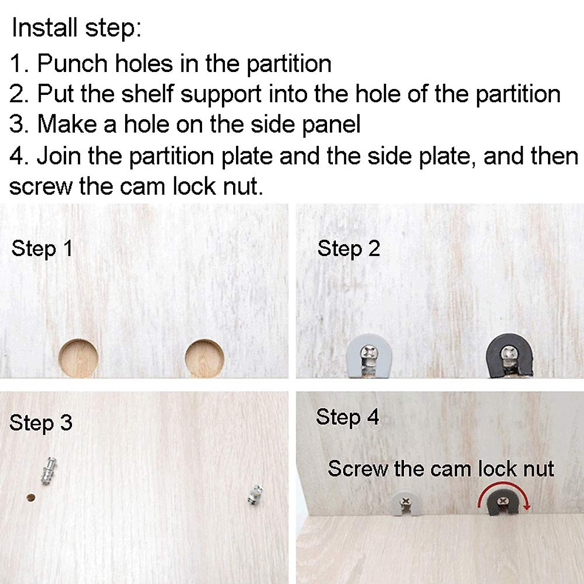 20 Pieces Thread Cam Lock Shelf Support Pin Cam Lock Cabinet Shelf Support Holder Bracket Studs Pins for Furniture Kitchen Cabinet, Black