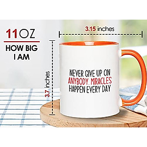 Bubble Hugs Nurse 2Tone Orange Mug 11oz - Never give up - Labor Clinical Certified Nursing Assistant Surgical Emergency Oncology Practitioner