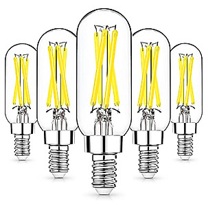 Mlambert Dimmable E12 LED Light Bulb, 40W Equivalent Candelabra Bulbs, 5000K Daylight White T6 4W T25 Filament Bulb for Chandeliers, Ceiling Fan, Pendant, Wall sconces, Pack of 5