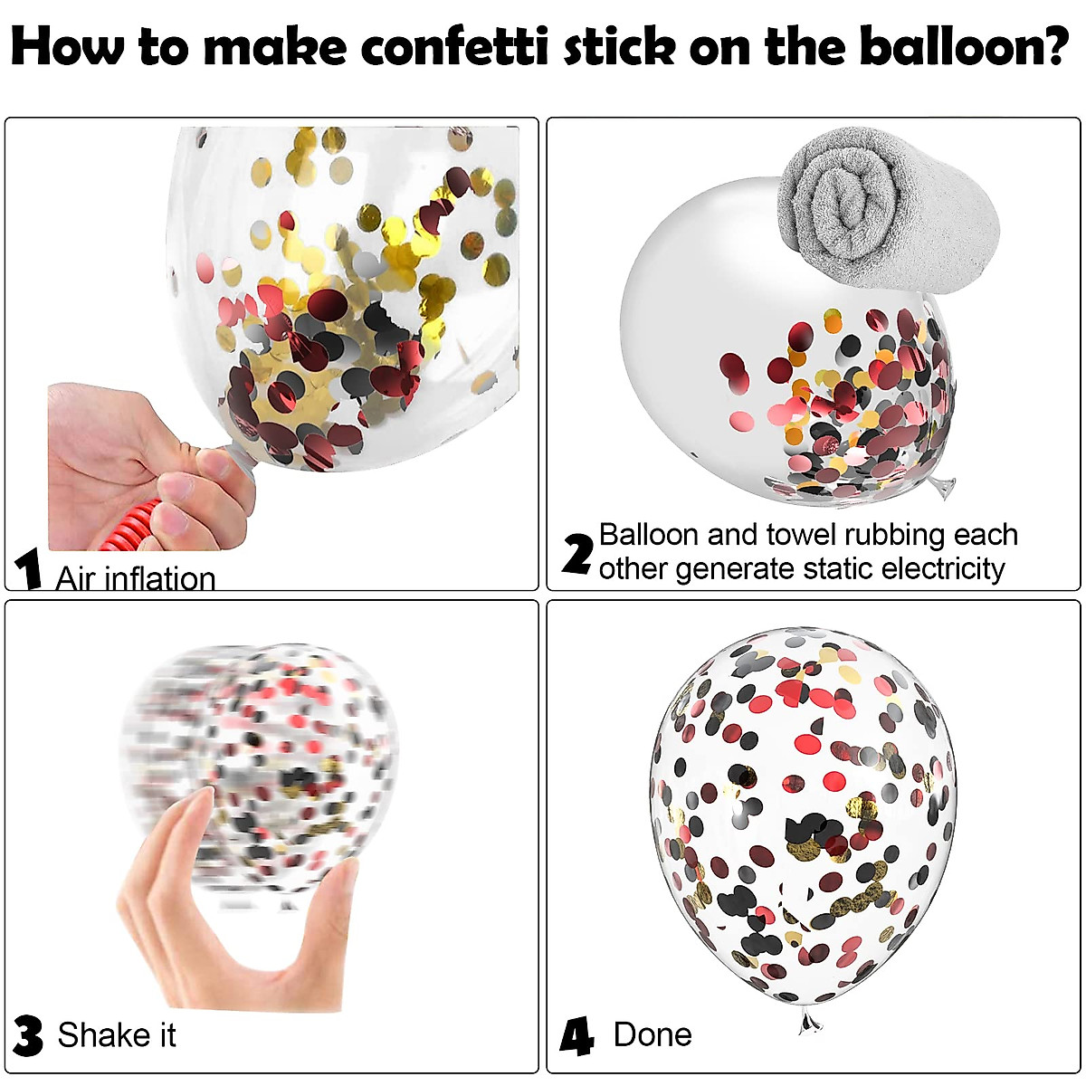 Red and Black Balloons Kelfara 80Pcs 12 inch Matte Black Red White and Confetti Latex Balloon Bulk for Birthday Party Bridal Shower Wedding Engagement Anniversary Bachelor Theme Graduation Decorations