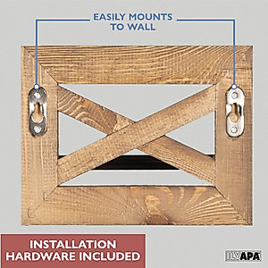 Ilyapa Rustic Towel Bar Toilet Paper Holder Set with Towel Ring for Bathroom- Wall Mounted Bathroom Racks -Barnwood & Black Metal Bar, Farmhouse Decor Ilyapa is an American Owned Brand